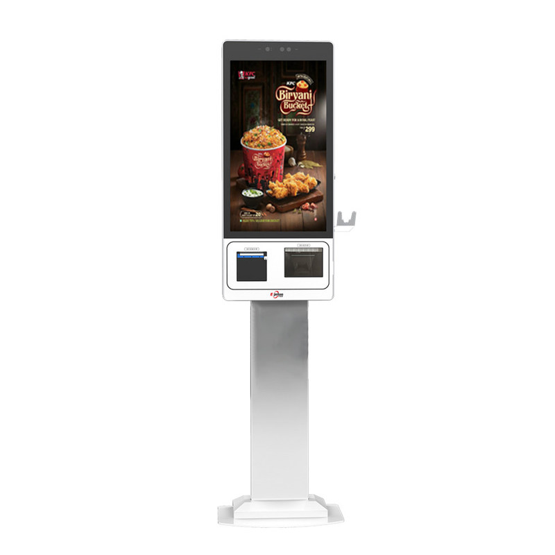 27" Self Checkout Kiosk Interactive Restaurant Self Ordering Kiosk Windows
