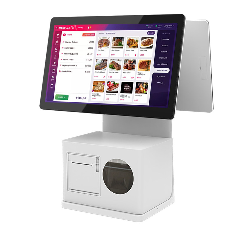 Interactive Android Or Windows All In One White Pos Retail System Supermarket Cashier